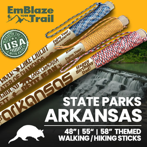 Arkansas State Parks Themed Walking Stick and Hiking Stick– EmBlaze ...