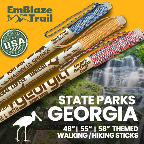 Georgia State Parks Themed Walking Stick and Hiking Stick– EmBlaze Your ...